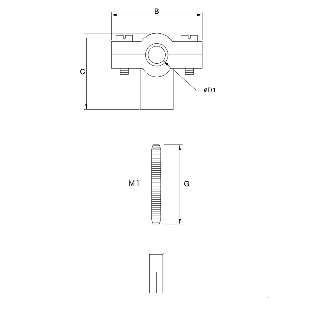 Clamp w/ M6 - M8 plug | INGESCO