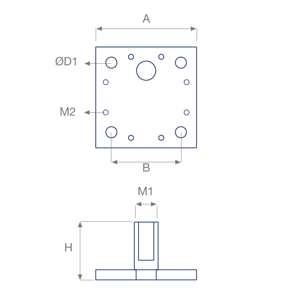Horizontal support for lightning rods stainless steel | INGESCO
