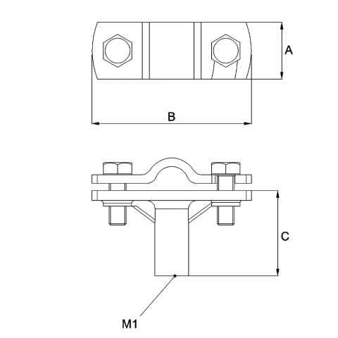 M8 folding clamp for 50-70mm² cable | INGESCO