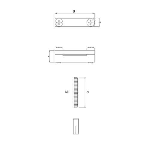 M6 Clamp w/ plug for 30x2mm tape | INGESCO