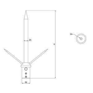Multiple lightning rod adaptable to mast | INGESCO